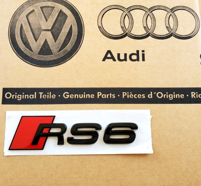 ORIGINAL AUDI RS6 Logo Schriftzug schwarz Emblem Aufkleber hinten ...