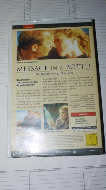 MESSAGE IN A Bottle Kevin Costner Paul Newman VHS VIDEO Kassette EUR 1 ... MESSAGE IN A Bottle Kevin Costner Paul Newman VHS VIDEO Kassette EUR 1 ...