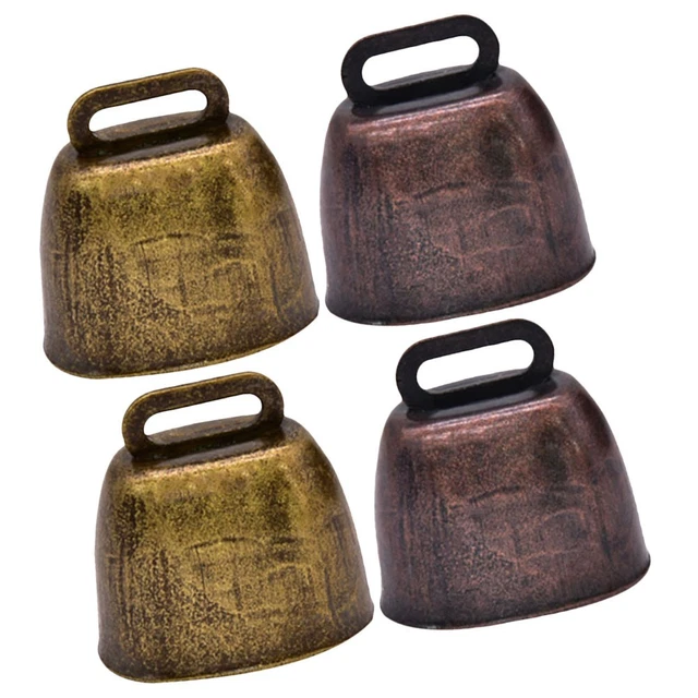 4 PCS METAL Bells Vintage Cow Cheering with Handle Animal Announcement ...