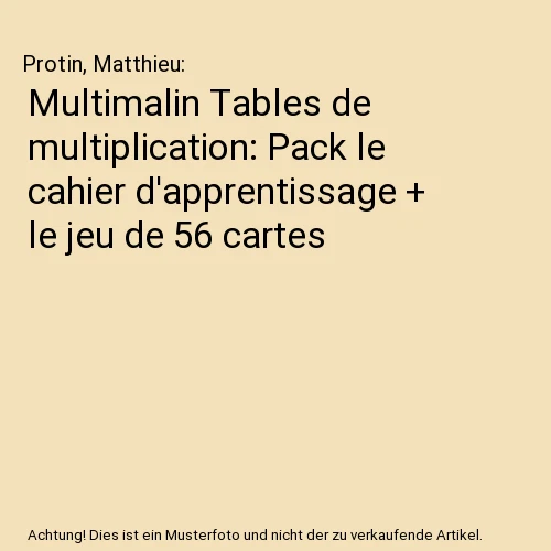 MULTIMALIN TABLES DE multiplication: Pack le cahier d'apprentissage ...