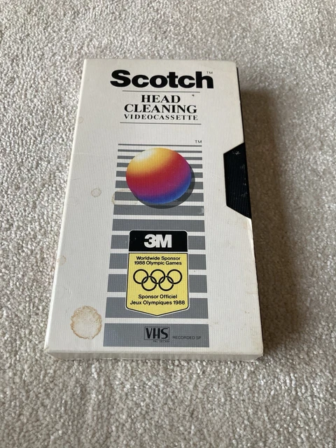 3M SCOTCH VIDEO Cassette Head Cleaner VHS SVHS Cleaning Tape Made in UK ...