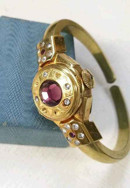 VINTAGE LADIES FERO Feldmann Gold Watch Wind Up & Working Swiss Made 17 ...