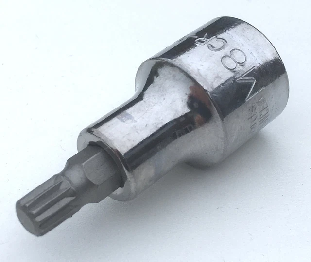 HALFORDS 8MM M8 triple square XZN spline 1/2" drive socket tool - inc ...