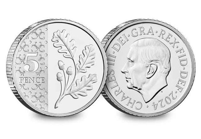 NIFC ZERO CIRCULATION MINTAGE 2024 KING CHARLES III UNC OAK TREE 5p ...