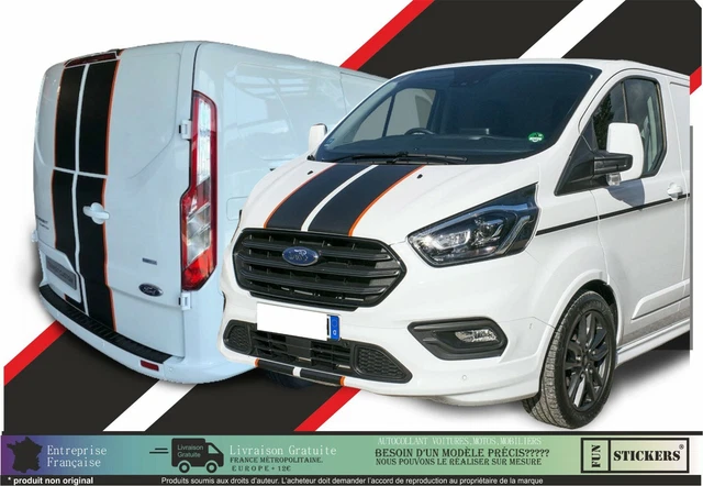 FORD TRANSIT CUSTOM Sport Side Stripes Graphics Stickers Decals Van Swb ...
