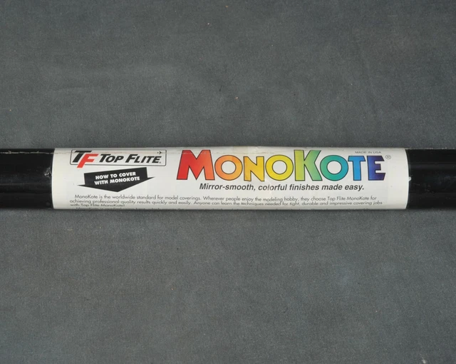 TOP FLITE MONOKOTE RC Airplane/Vehicle Wrap Black 6' TOPQ0208 $15.95 ...