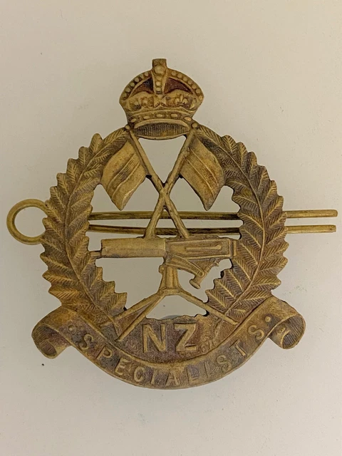 NEW ZEALAND ARMY WWI MGC Machine Gun Corps bronze or brass cap badge £ ...