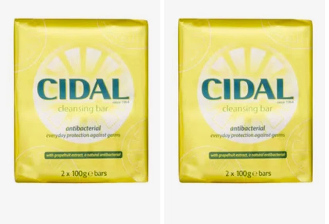 CIDAL ANTIBACTERIAL SOAP Cleansing Bar with Grapefruit Extract (4 x ...