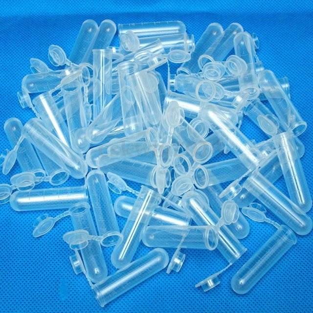 50PACK 5ML PLASTIC Centrifuge Test Tube Vial Container Bottle Lab ...