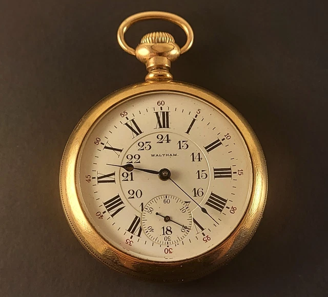 ANTIQUE WALTHAM CANADIAN Pacific Railway Pocket Watch 17 Jewels 18 Size ...