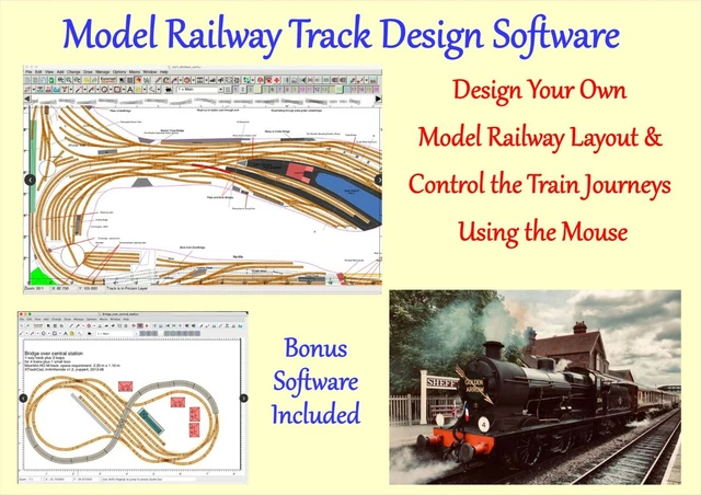 TRAIN LAYOUT RAILWAY Design Software Build Track Plans CAD Hornby ...