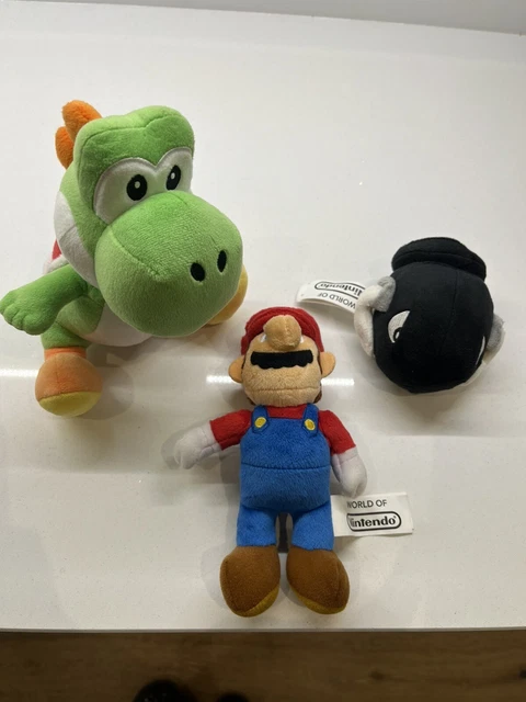 NINTENDO 2017 SUPER Mario Bros Teddy 7" Mario Yoshi & Bullet Bill £10. ...