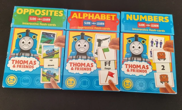 THOMAS & FRIENDS Slide and Learn Flash Cards Alphabet Numbers Opposites ...