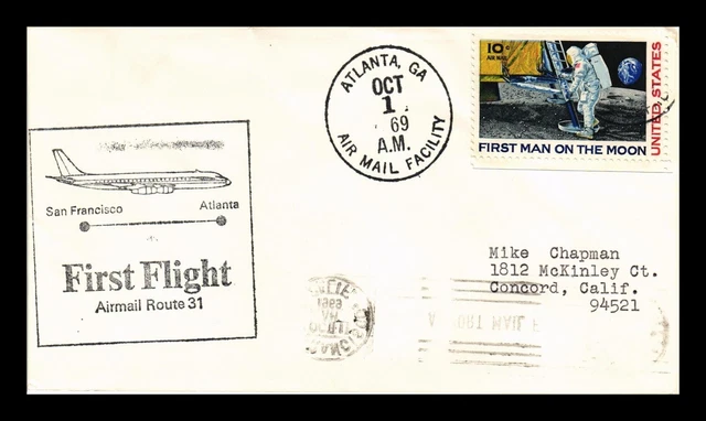 TIMBRES DR JIM Couverture Us Première Route De Vol 31 Courrier Aérien ...