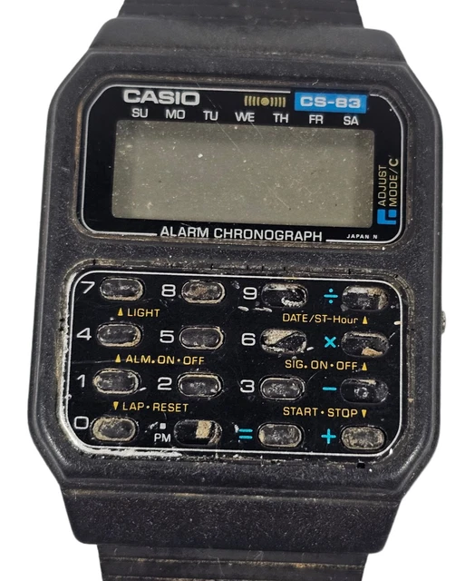 CASIO CS-83 CALCULATOR Wristwatch Watch AS IS Mens $16.99 - PicClick