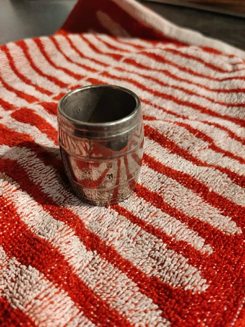 SILVER PLATED SPIRIT Measure 562 Crown Marked 25ml Barrel Shaped £15.00 ...