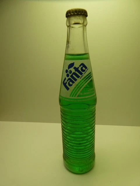 VINTAGE GLASS SOFT Drink Bottle Green Fanta Coca Cola 295 Ml Pyro Label ...