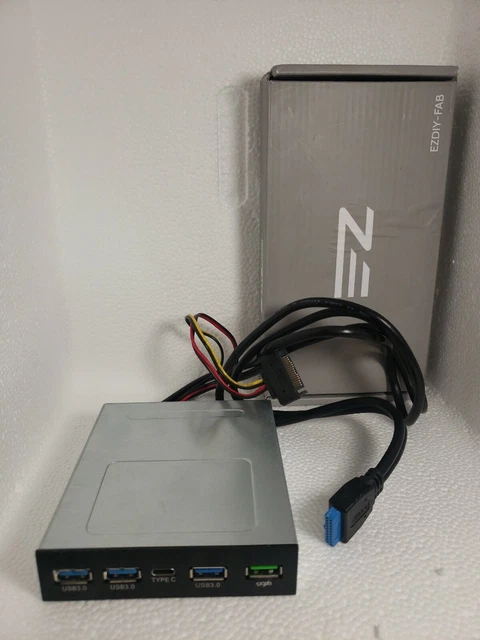 EZDIY-FAB USB 3.0 HUB 3.5 Inch Internal Front Metal Brushed Panel and 1 ...