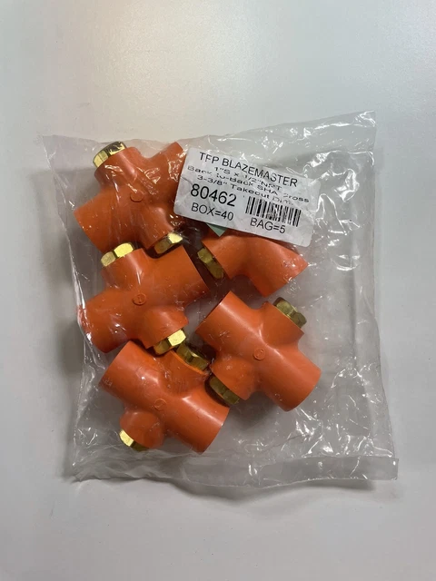 5 - TFP BLAZEMASTER Cpvc 1" Socket x 1/2" NPT Back to Back Cross SCH 40 ...