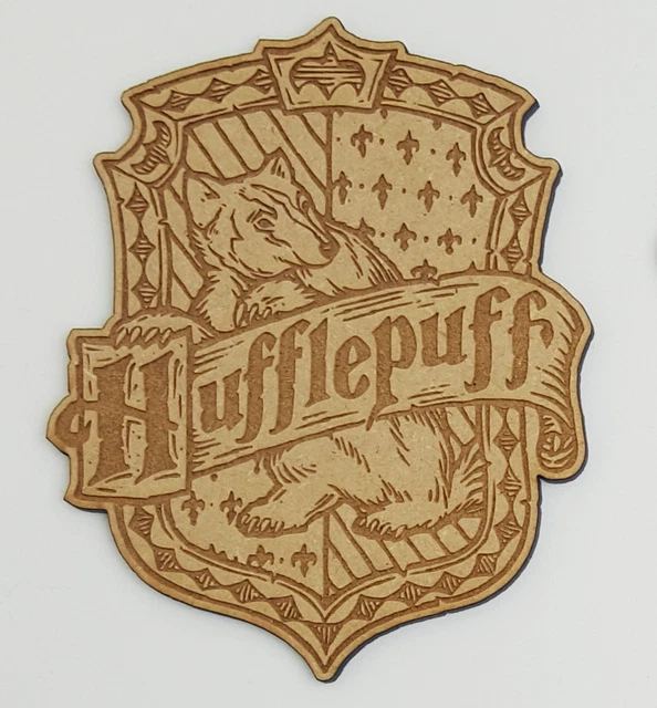 WOODEN MDF HUFFLEPUFF Harry Potter Hogwarts Badge Shape Decoration ...