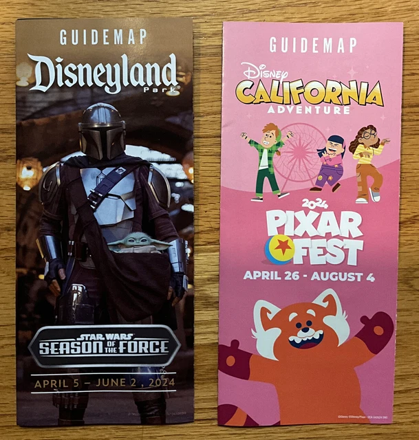 DISNEYLAND DCA PARK Guide Maps Star Wars Season Of Force & Pixar Fest ...