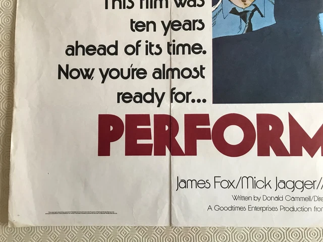 PERFORMANCE ORIGINAL BRITISH Movie Quad UK Poster 1979 Re Release Mick ...