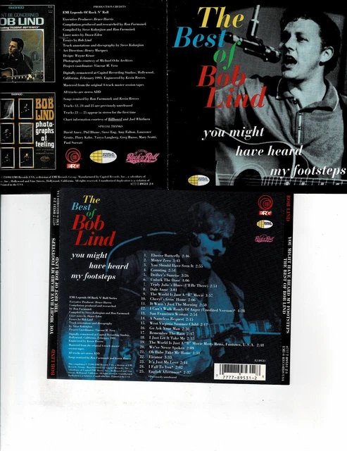 BOB LIND -YOU Might Have Heard My Footsteps: Best Of (Cd 1993) **25 ...