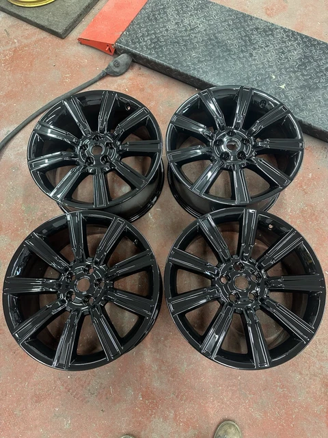 4X GLOSS BLACK Genuine Range Rover Sport Land Rover 21" Alloy Wheels ...