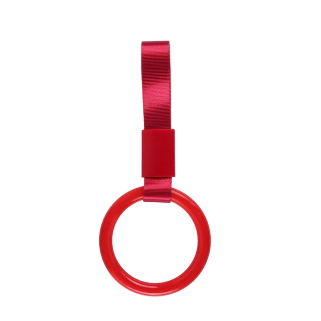CAR ACCESSORY JDM Round TSURIKAWA Red Ring Handle Strap Nylon Red X1 ...