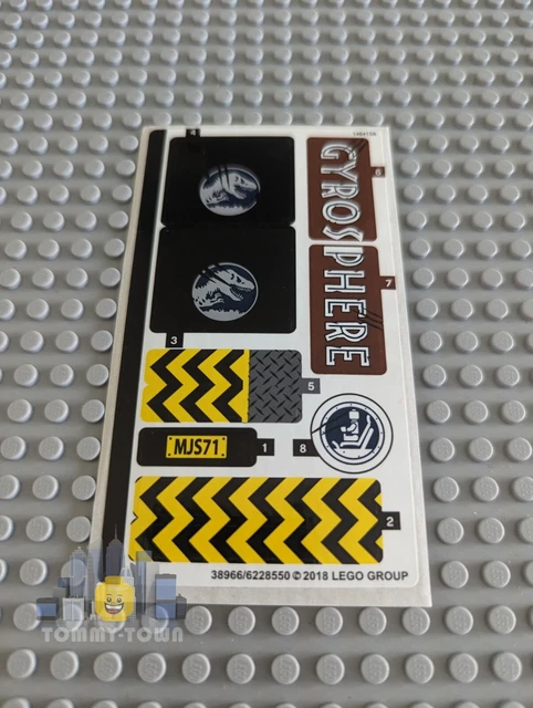 LEGO JURASSIC STICKER SHEET ONLY for set 75929 Carnotaurus Gyrosphere ...