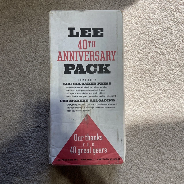 LEE PRECISION 40TH Anniversary Pack WithLee Reloader Press+Lee Modern ...