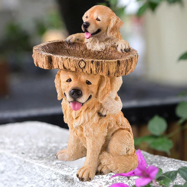 STATUE DE CHIEN en résine, mangeoire, Figurine, clôture, Patio, pelouse, EUR 22,86 - PicClick FR