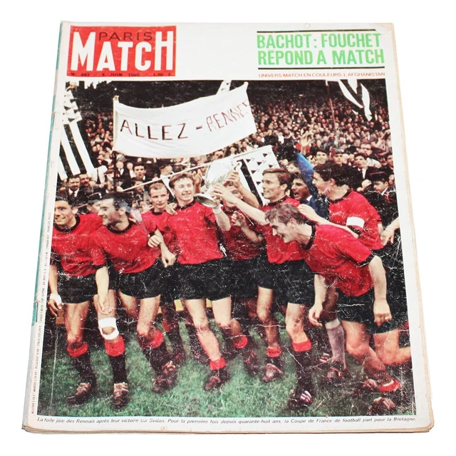 MAGAZINE / REVUE Paris Match n° 843 du 05/06/1965 Stade Rennais Coupe de France EUR 5,00 ...