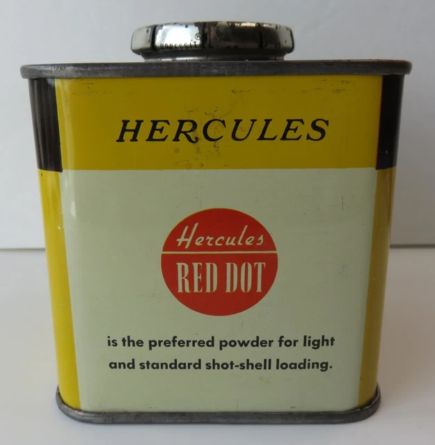 VINTAGE RED DOT Shotgun Hercules Smokeless Powder Tin - Empty (Inv35877 ...