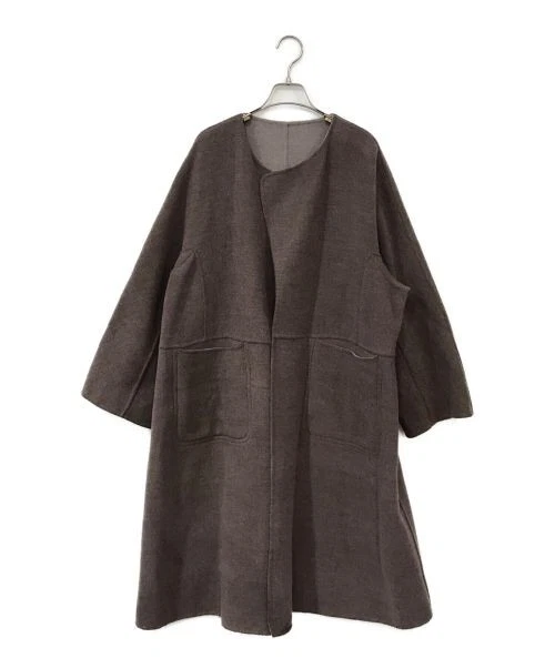 SNIDEL REVERSIBLE WOOL Coat Brown 60cm Chest Wool Women's Winter Jacket ...