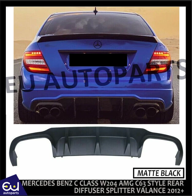 REAR DIFFUSER AMG Style For Mercedes C Class C204 W204 C63 Matte Black ...