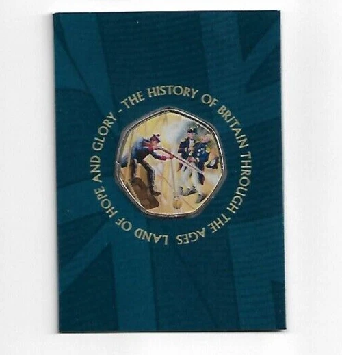 THE LAND OF Hope & Glory History of Britain 50p shaped coin Horatio ...