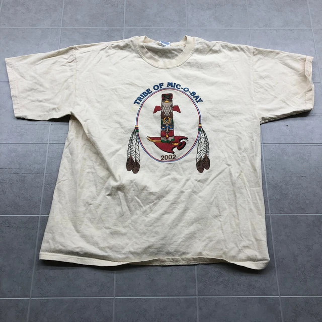 VINTAGE GILDAN ULTRA Cotton White Tribe Of Mic-O-Say 2002 T-Shirt Adult ...