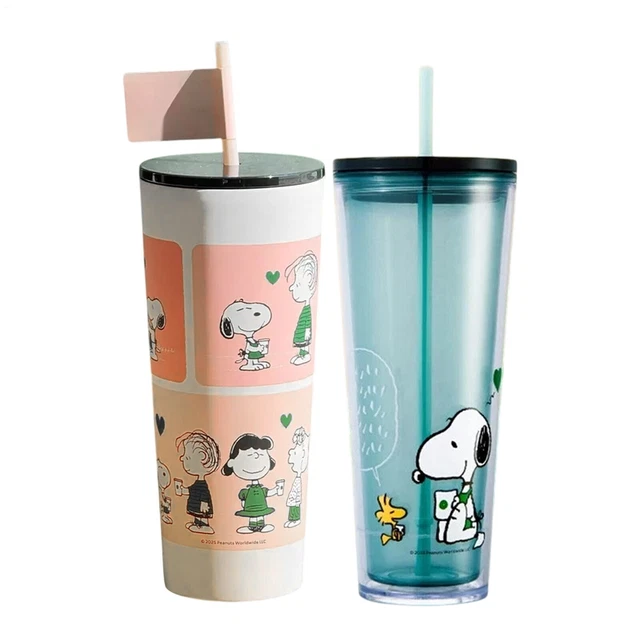 2025 COFFEE CUP Peanuts Joe Kind Snoopy Love with Lid and Straw 710ml ...