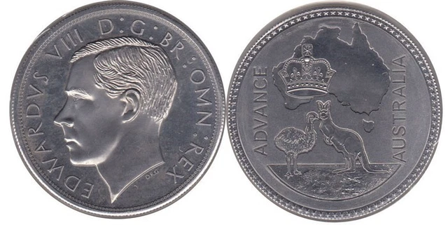 AUSTRALIA: EDWARD VIII Advance Australia Pattern Crown Mintage 12 ...