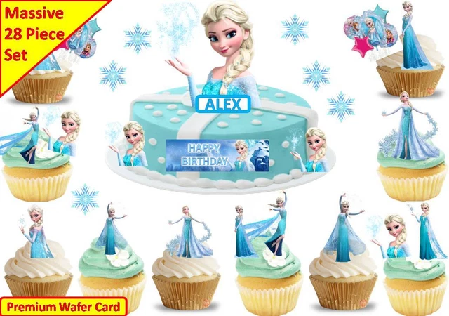ELSA FROZEN COPPA Torta Scena Torta Topper Wafer Comestibile Compleanno ...