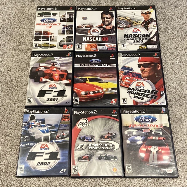 LOT OF 9 Simulation Racing PS2 Games - Formula 1 F1 NASCAR Mustang Ford ...