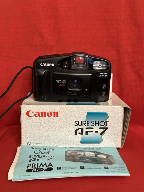 CANON 35MM FILM Camera Sure Shot AF 7 Point and Shoot Black Tested ...