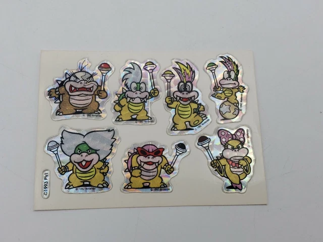 VINTAGE 90S STICKERS Nintendo Mario Bros Prism Vending Machine PVI 1994 ...