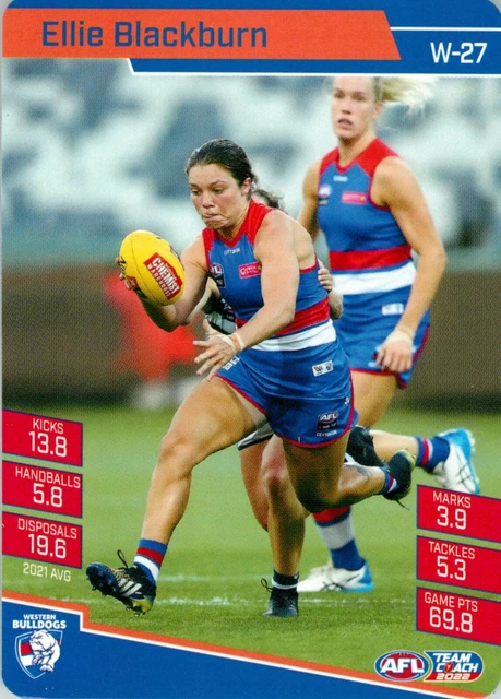 2022 WESTERN BULLDOGS AFLW Card ELLIE BLACKBURN Teamcoach $4.49 ...