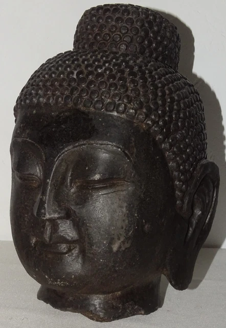 GRANDE TÊTE DE Bouddha En Pierre chine Début XIXeme, 24 cm EUR 380,00 ...