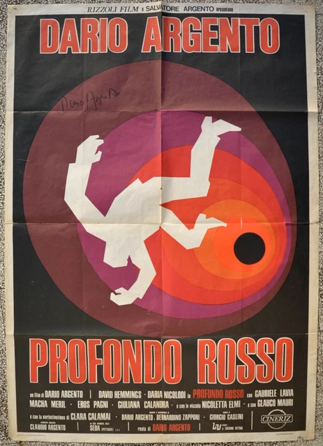 PROFONDO ROSSO MANIFESTO poster ORIGINALE 2F horror Dario Argento ...