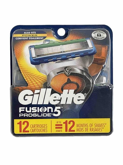 GILLETTE FUSION5 PROGLIDE Mens Razor Blades 12 Cartridge Pack Sealed ...