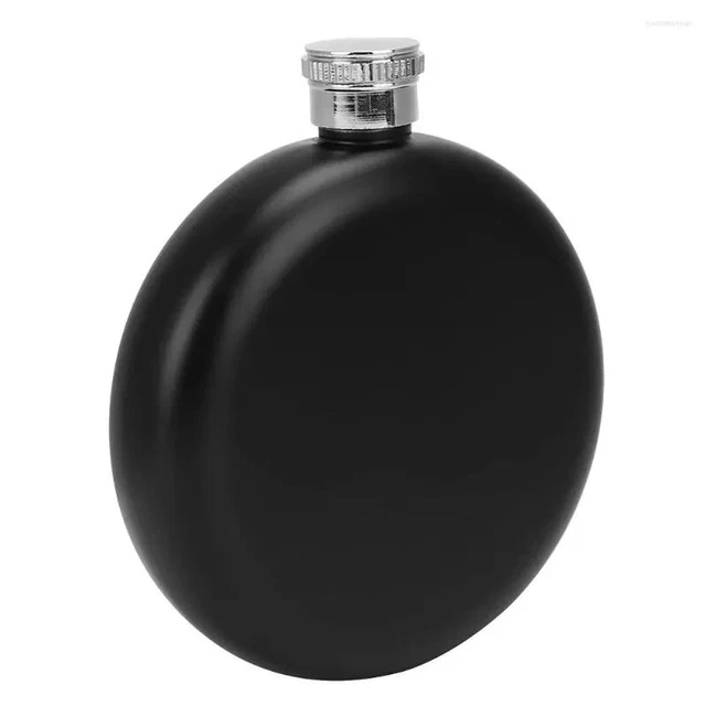 X2 5OZ ROUND Matte Black Flask Stainless Steel --2 Pack-- $9.99 - PicClick