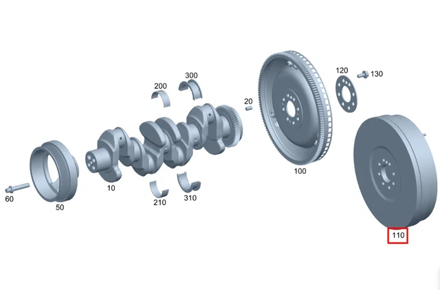MERCEDES-BENZ GENUINE TWO-MASS Flywheel Fits OM651 Engine A651030510587 ...